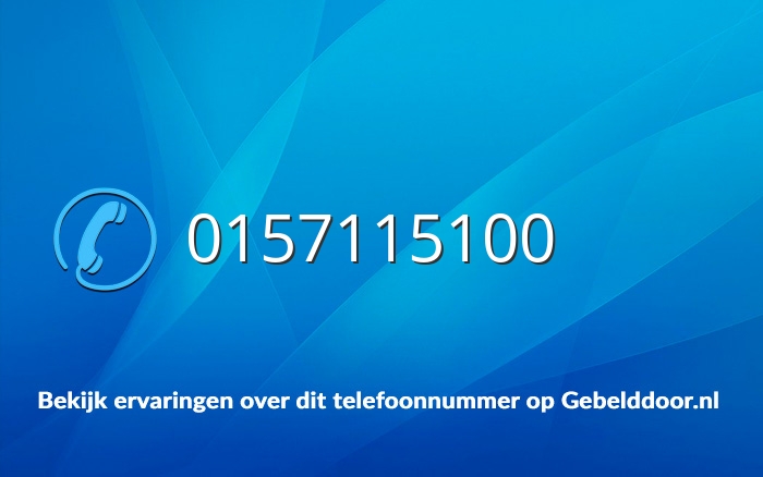 Lees hier ervaringen met het telefoonnummer 0157115100 - Gebelddoor.nl