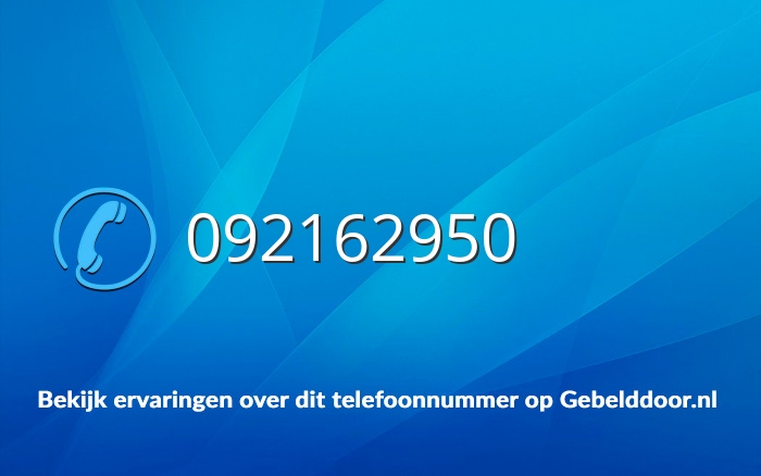 Lees hier 31 ervaringen met het telefoonnummer 092162950 - Gebelddoor.nl